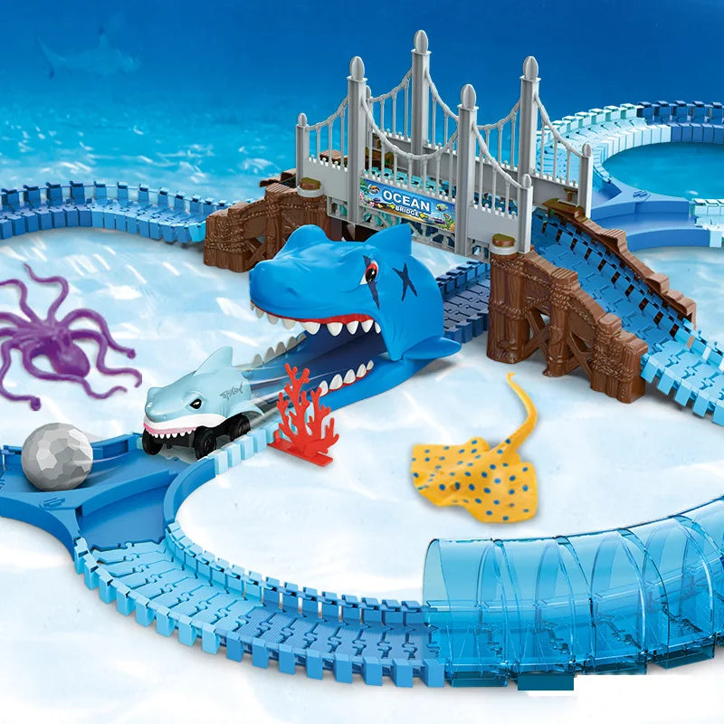 Shark Track Adventure – Flexible Race Track with Light-Up Car ...