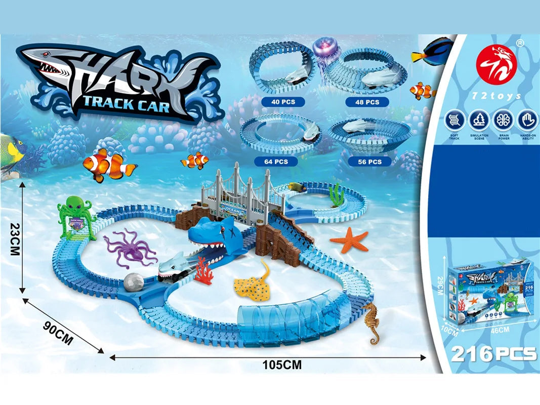 Shark Track Adventure – Flexible Race Track with Light-Up Car ...
