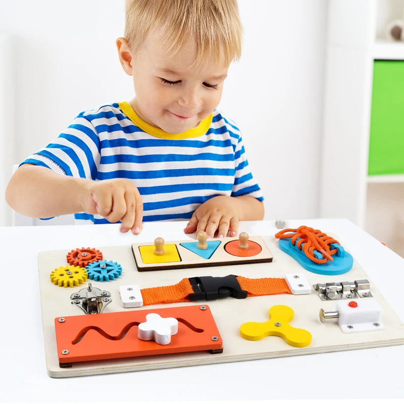LifeSkills Wooden Busy Board for Kids – mylovely-baby