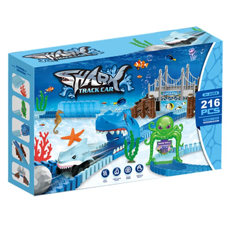 Shark Track Adventure – Flexible Race Track with Light-Up Car ...