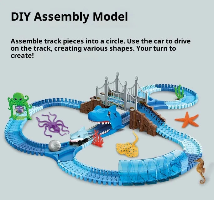 Shark Track Adventure – Flexible Race Track with Light-Up Car ...