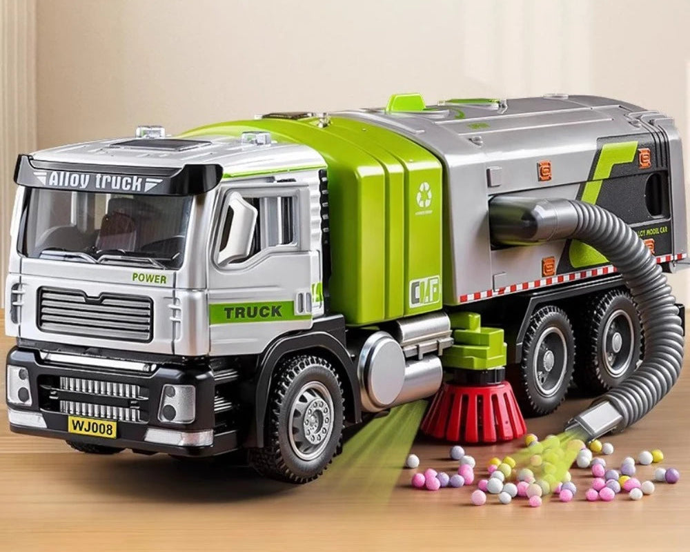 Diecast Street Sweeper & Garbage Truck – 1:50 Scale Light & Sound Toy ...